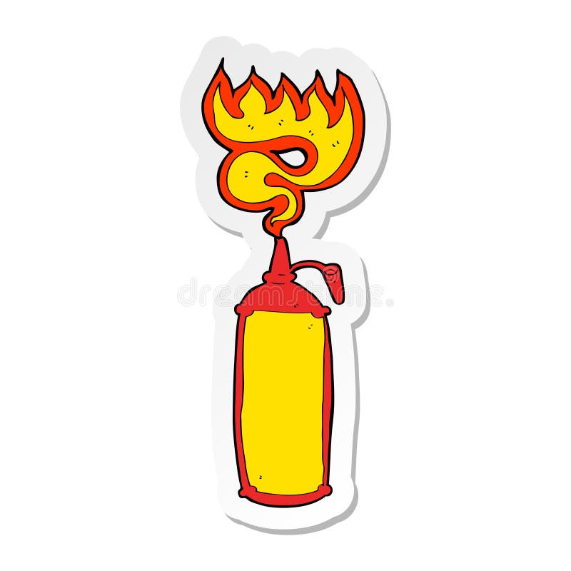 Sticker of a Cartoon Hot Sauce Stock Vector - Illustration of character ...