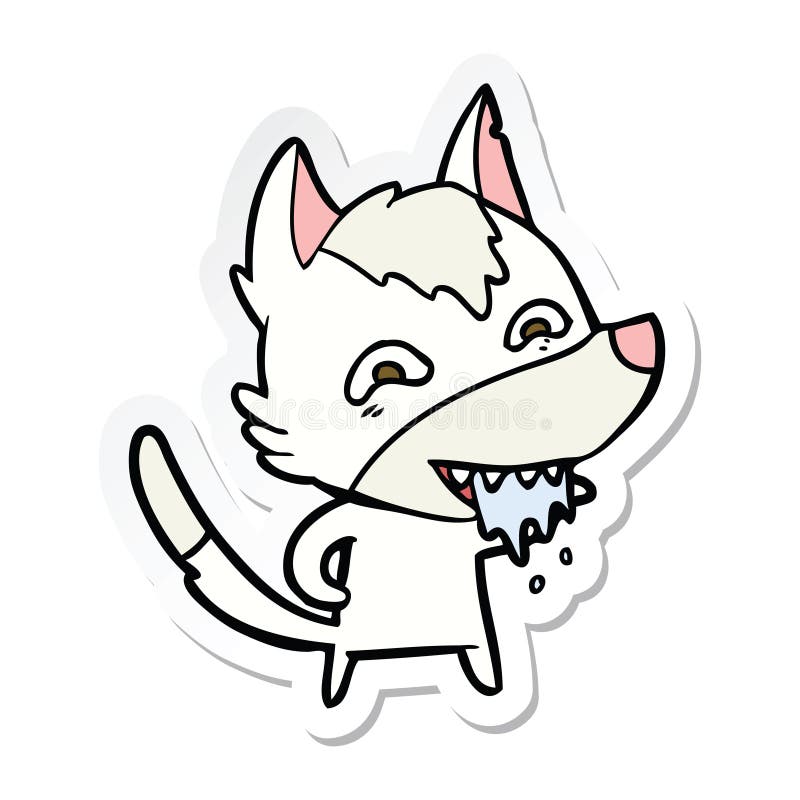 Sticker of a Cartoon Hungry Wolf Stock Vector - Illustration of cartoon ...