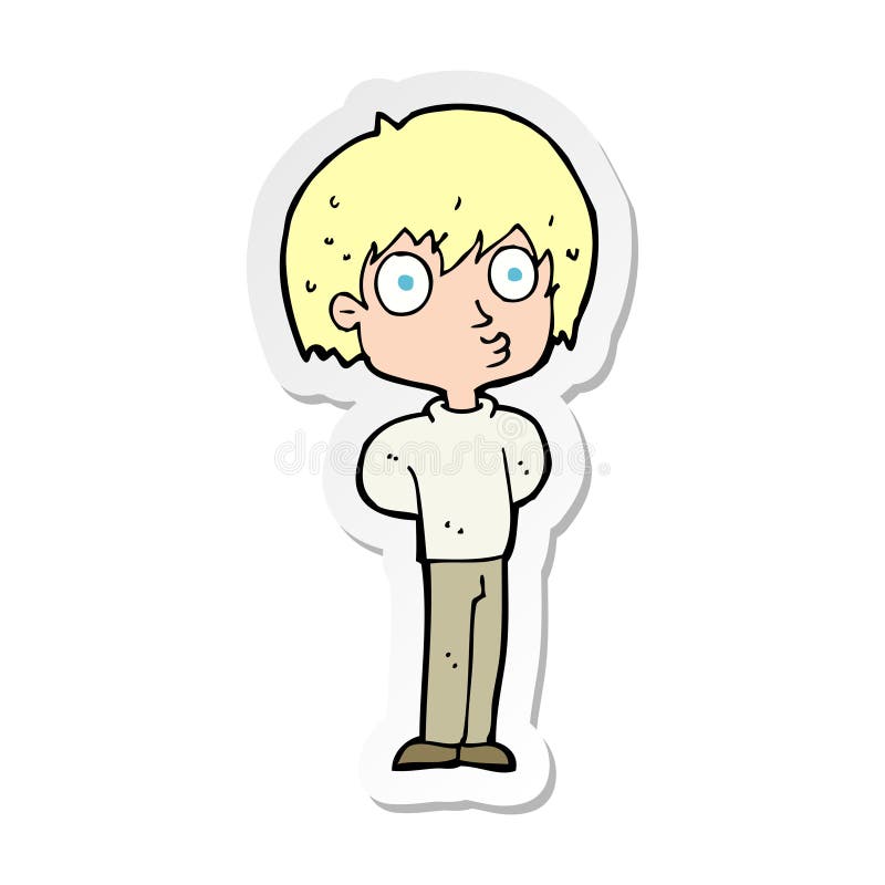 Sticker of a Cartoon Impressed Boy Stock Vector - Illustration of ...
