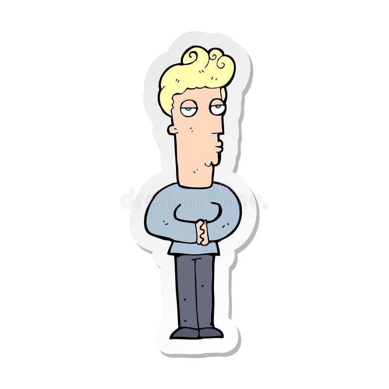 Cartoon jaded man stock illustration. Illustration of retro - 37032159