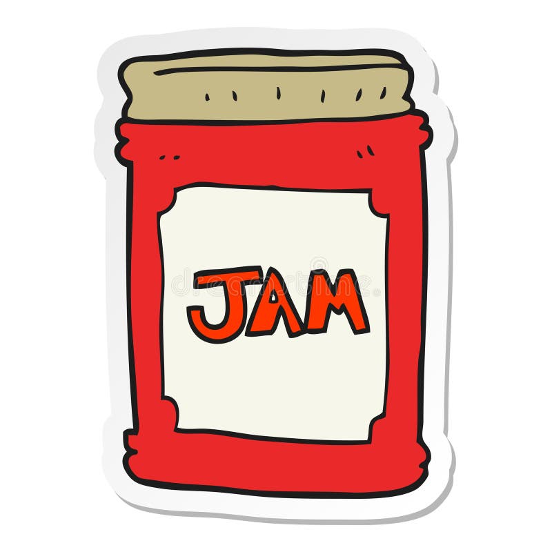 Sticker of a Cartoon Jam Jar Stock Vector - Illustration of sticker ...