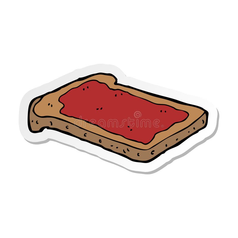 Sticker of a Cartoon Jam on Toast Stock Vector - Illustration of retro ...