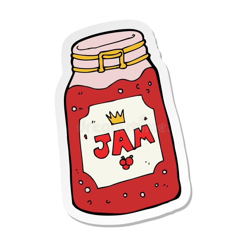 Sticker of a Cartoon Jar of Jam Stock Vector - Illustration of doodle ...