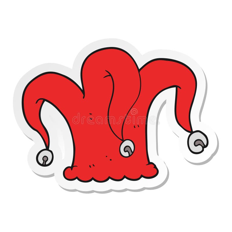 Sticker of a Cartoon Jester Hat Stock Vector - Illustration of ...