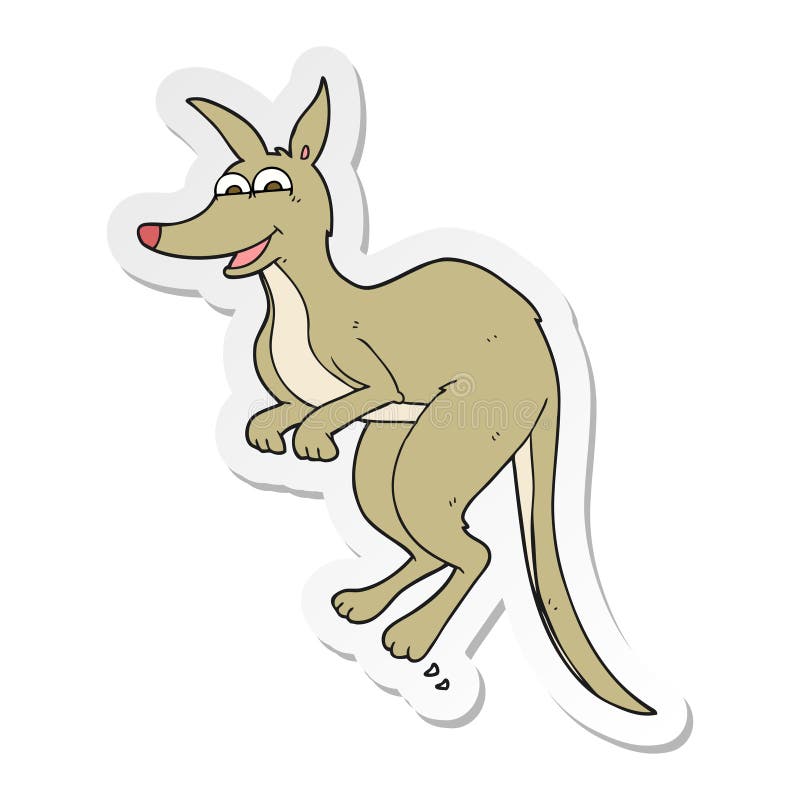 Sticker of a Cartoon Kangaroo Stock Vector - Illustration of sign, hand ...
