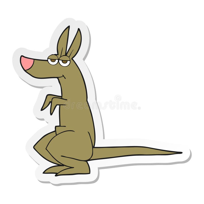 Sticker of a Cartoon Kangaroo Stock Vector - Illustration of drawn ...