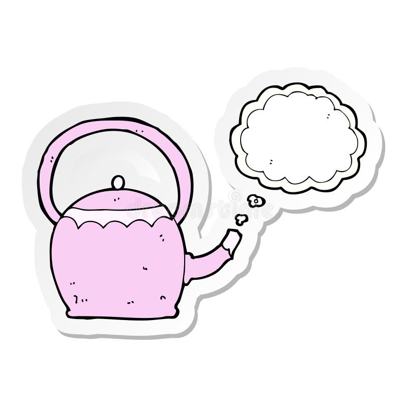 Sticker of a Cartoon Kettle Stock Vector - Illustration of kettle ...