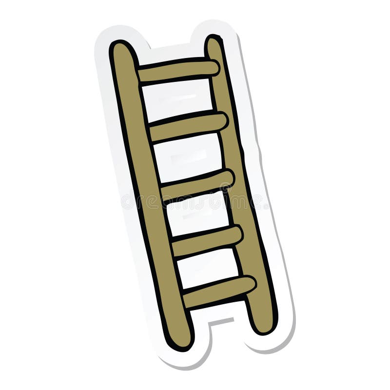 Sticker of a Cartoon Ladder Stock Vector - Illustration of sticker ...