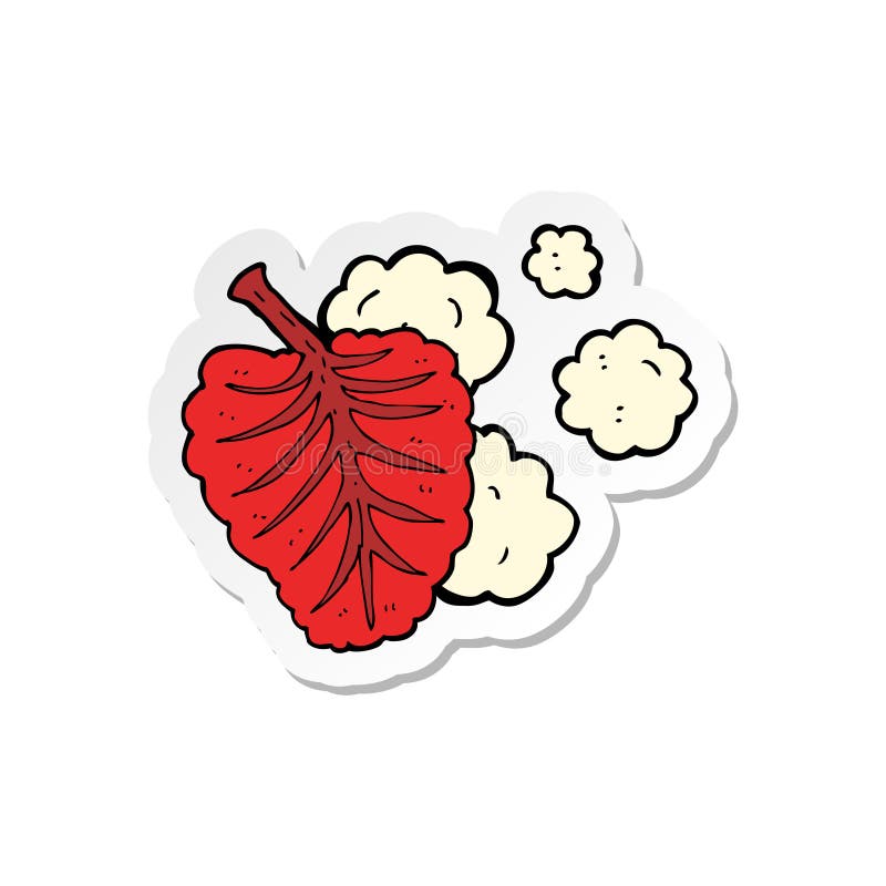 Sticker of a Cartoon Leaf Symbol Stock Vector - Illustration of ...