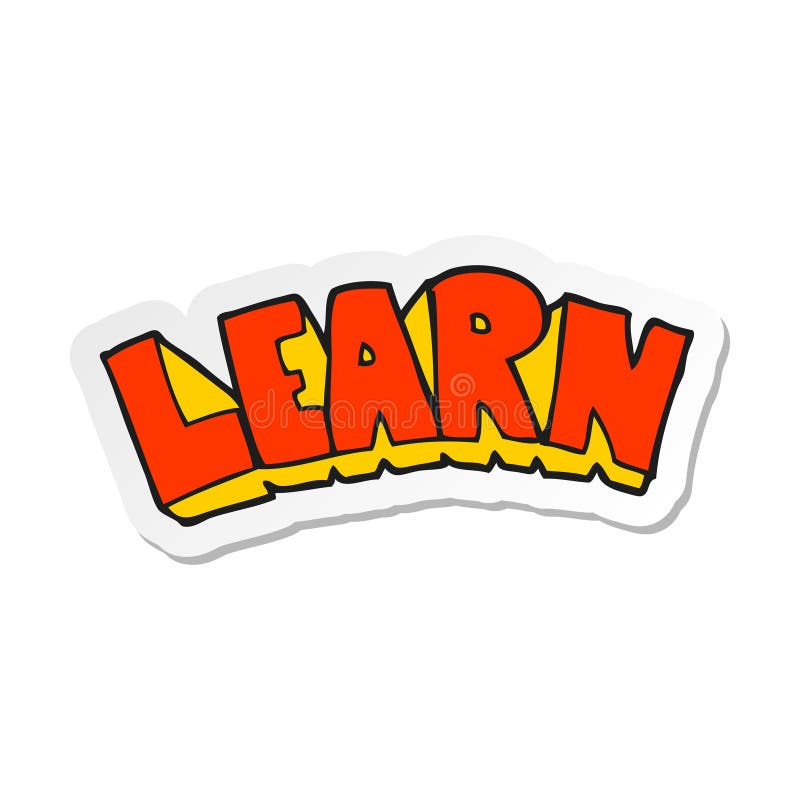 Sticker of a Cartoon Learn Symbol Stock Vector - Illustration of word ...
