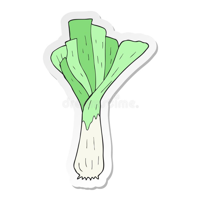Sticker of a cartoon leek stock vector. Illustration of cute - 150440574