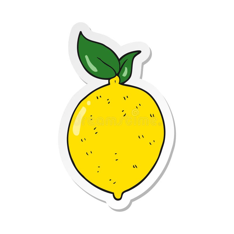 Sticker of a cartoon lemon stock vector. Illustration of waxy - 147659501