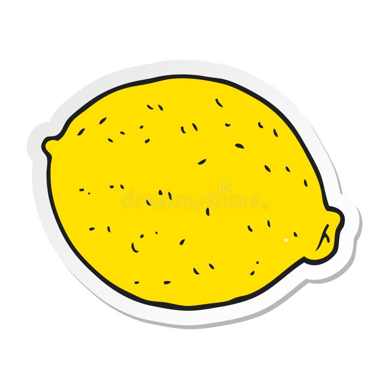 Sticker of a cartoon lemon stock vector. Illustration of healthy ...