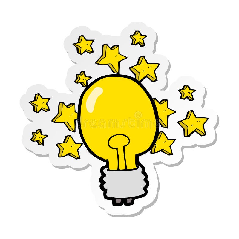 Cartoon Sticker Light Bulb Stock Illustrations – 970 Cartoon Sticker ...