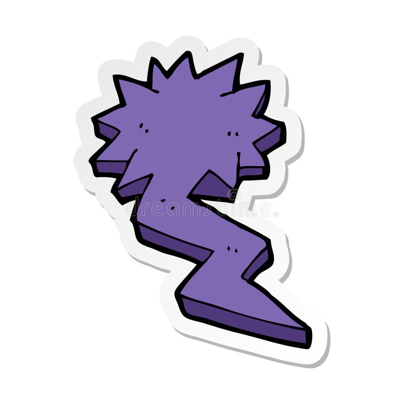 Sticker of a Cartoon Lightning Bolt Symbol Stock Vector - Illustration ...
