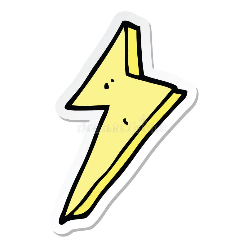 Sticker of a Cartoon Lightning Stock Vector - Illustration of character ...