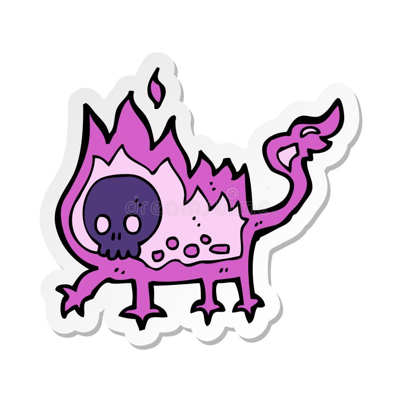 Sticker Little Fire Demon Devil Monster Imp Halloween Burning Fire ...