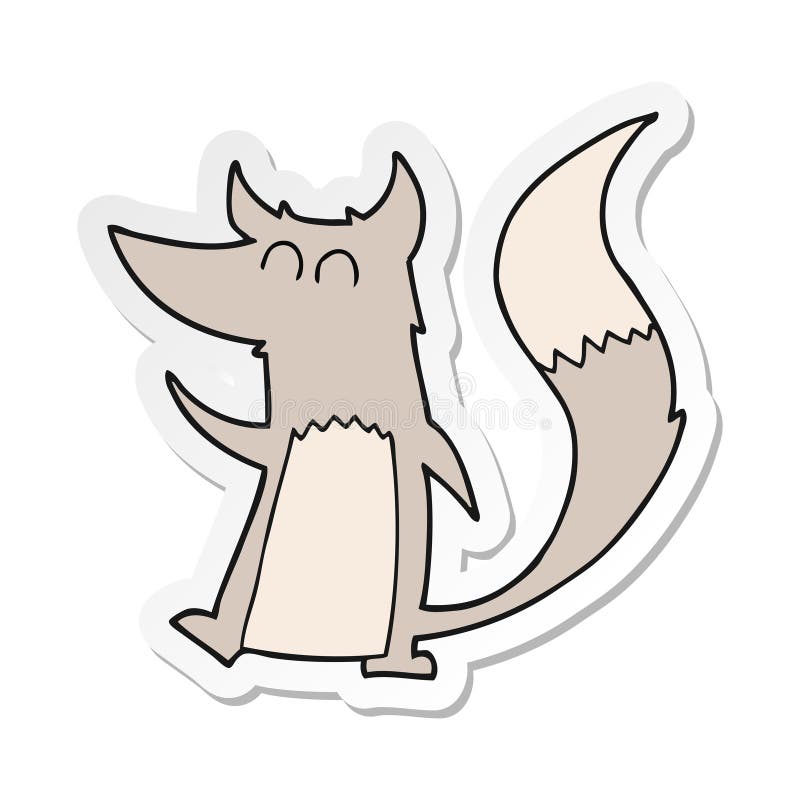 Sticker of a Cartoon Little Wolf Stock Vector - Illustration of animals ...