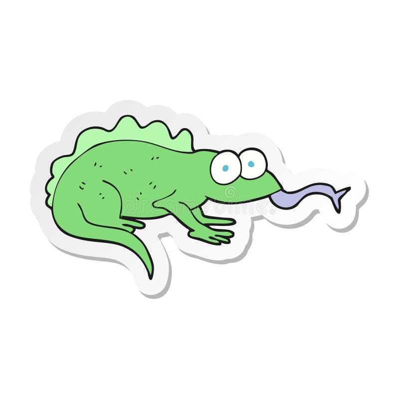 Sticker of a Cartoon Lizard Stock Vector - Illustration of lizard ...