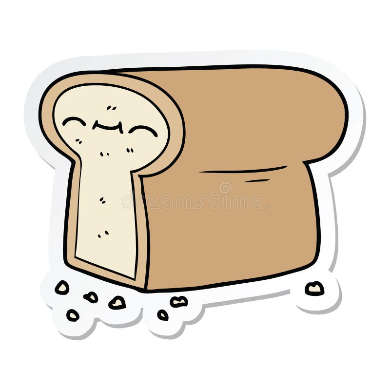 Sticker of a Cartoon Loaf of Bread Stock Vector - Illustration of ...