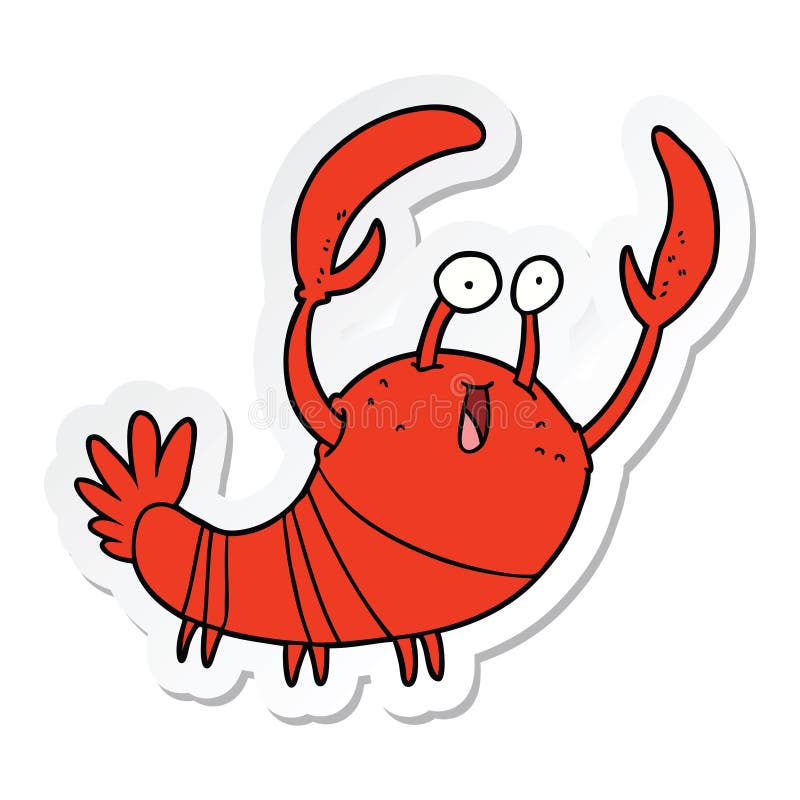Sticker of a Cartoon Lobster Stock Vector - Illustration of freehand ...