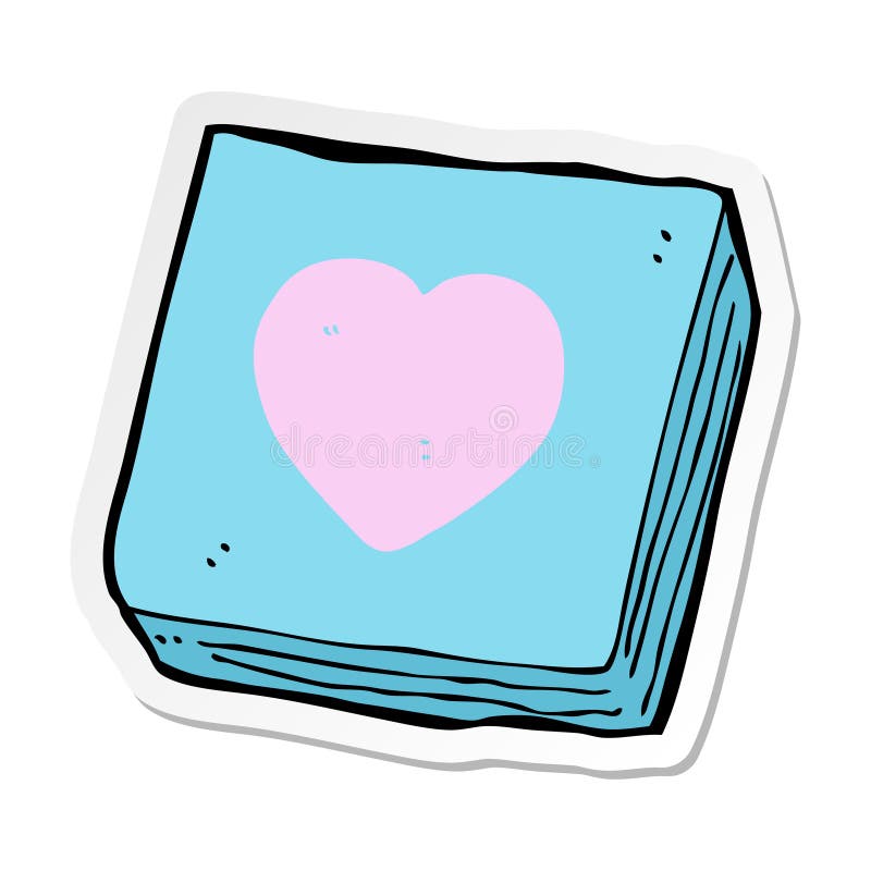 Sticker of a Cartoon Love Heart Notes Pad Stock Vector - Illustration ...