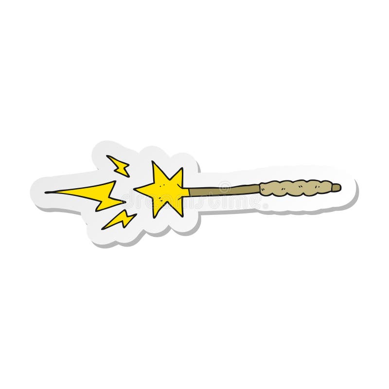 Sticker of a Cartoon Magic Wand Stock Vector - Illustration of ...