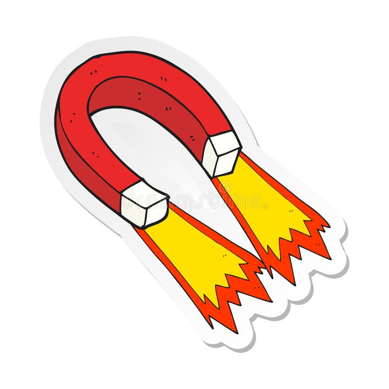 Sticker of a Cartoon Magnet Stock Vector - Illustration of clipart ...