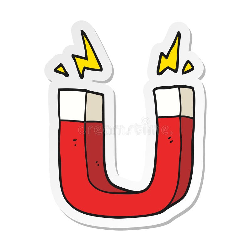 Sticker of a Cartoon Magnet Stock Vector - Illustration of artwork ...