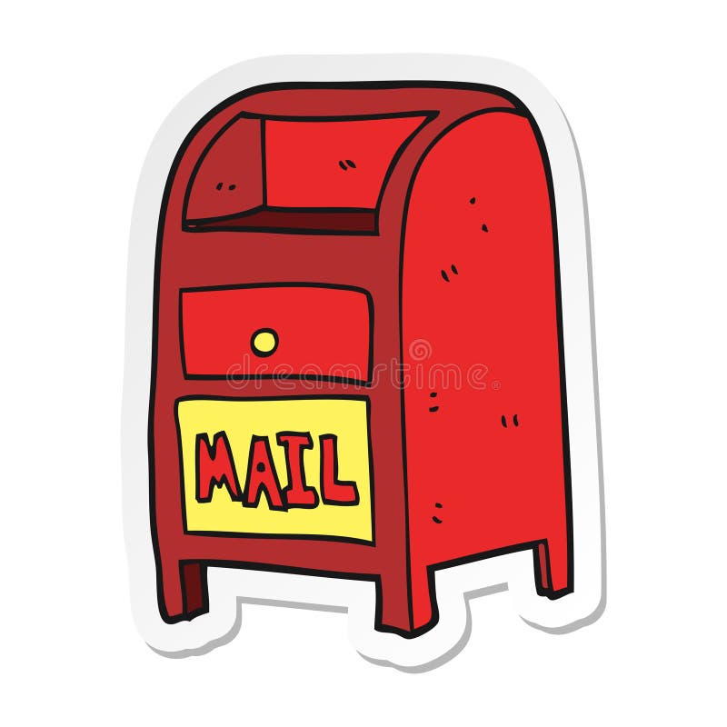 Sticker of a Cartoon Mail Box Stock Vector - Illustration of drawing ...