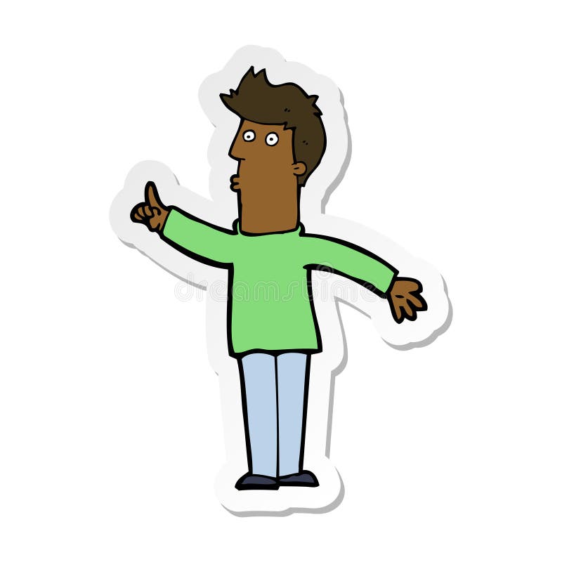 Cartoon Man Advising Caution with Thought Bubble Stock Illustration ...