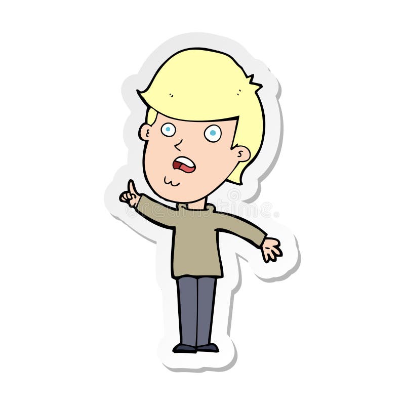Sticker of a Cartoon Man Asking Question Stock Vector - Illustration of ...