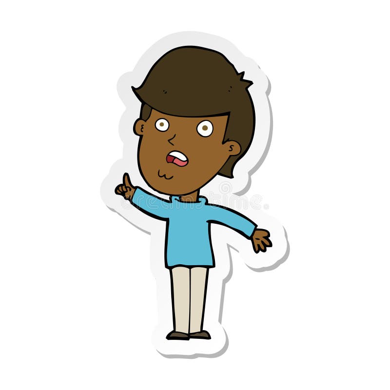 Sticker of a Cartoon Man Asking Question Stock Vector - Illustration of ...