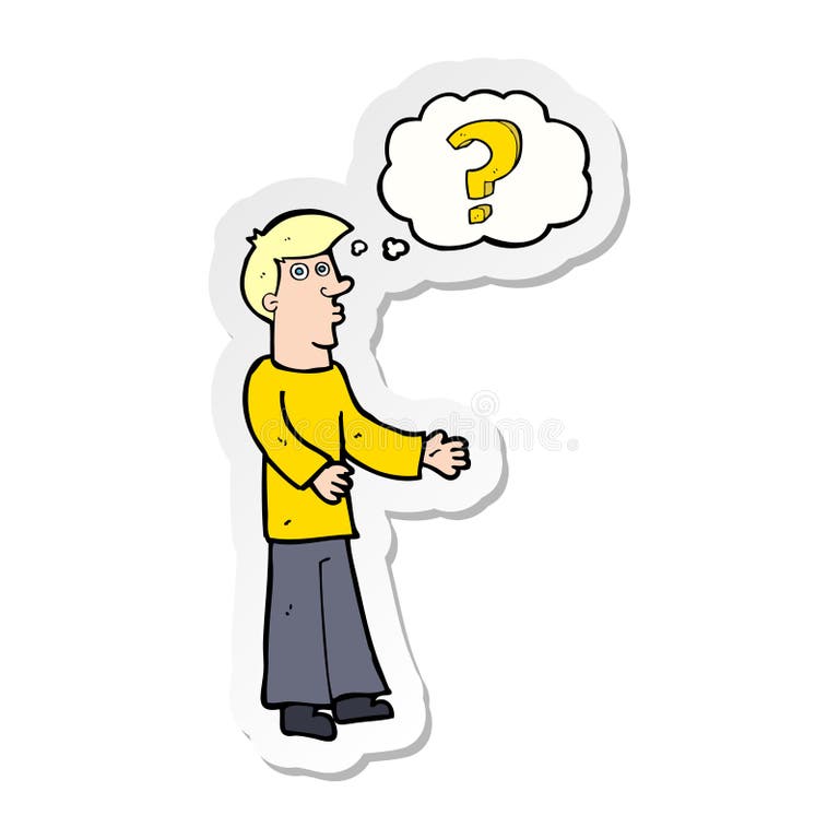 Sticker Man Male Asking Question Cartoon Art Illustration Artwork ...