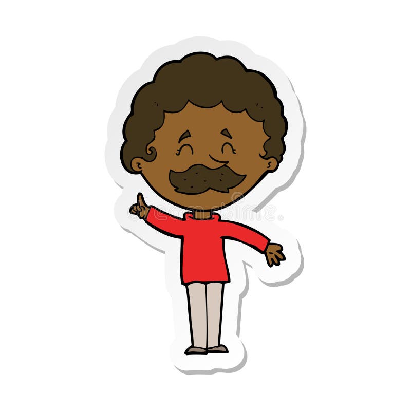 Sticker of a Cartoon Man with Idea Stock Vector - Illustration of ...