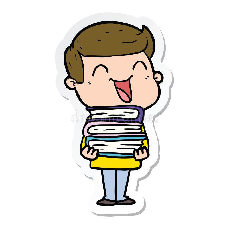 Sticker of a Cartoon Man Laughing Stock Vector - Illustration of stick ...