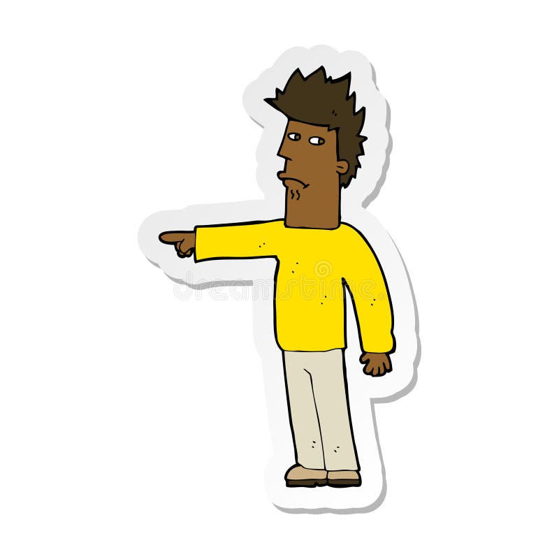 Sticker of a Cartoon Man Pointing Stock Vector - Illustration of ...