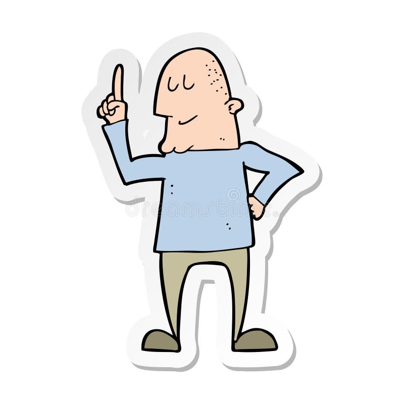 Sticker of a Cartoon Man Pointing Finger Stock Vector - Illustration of ...