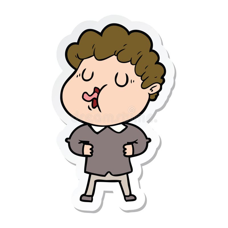 Sticker of a Cartoon Man Singing Stock Vector - Illustration of sticker ...