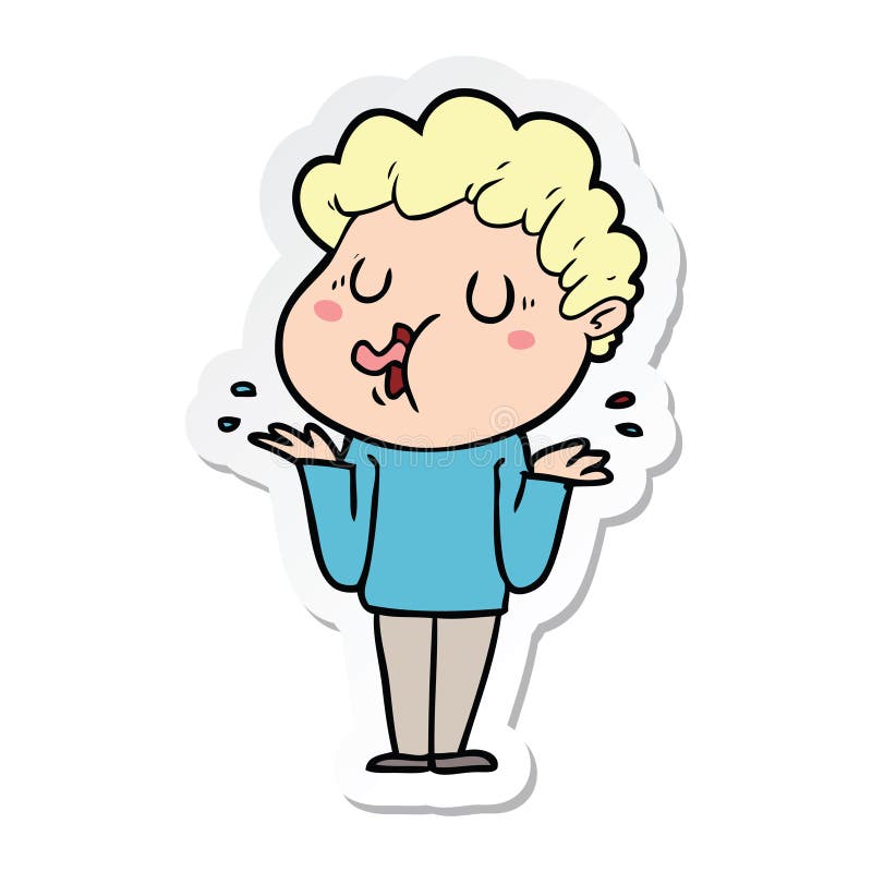 Sticker of a Cartoon Man Singing Stock Vector - Illustration of quirky ...