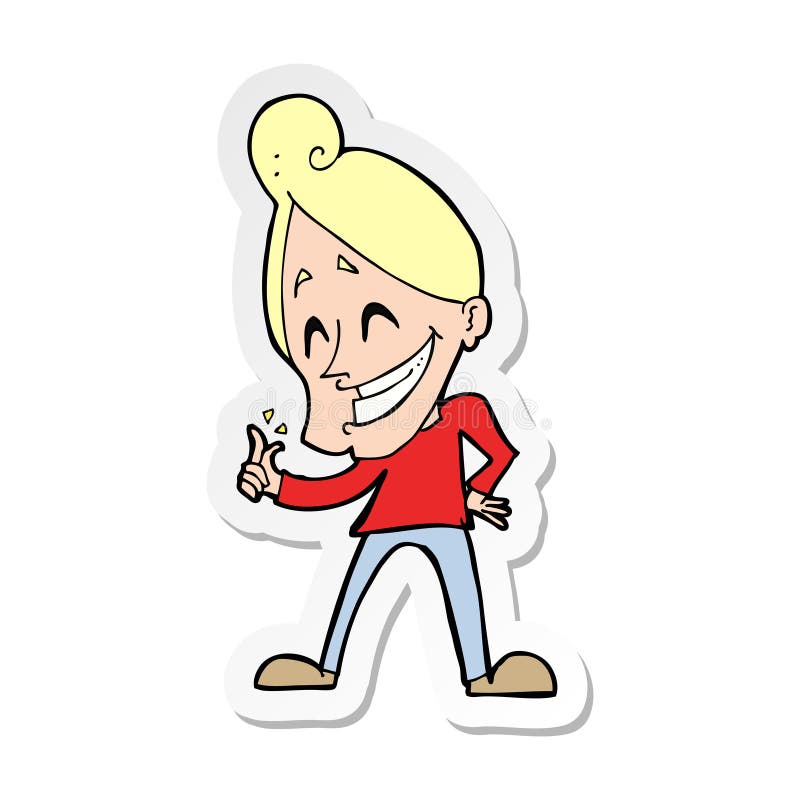 Sticker of a Cartoon Man Snapping Fingers Stock Vector - Illustration ...