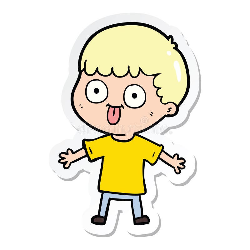 Sticker of a Cartoon Man Staring Stock Vector - Illustration of stick ...
