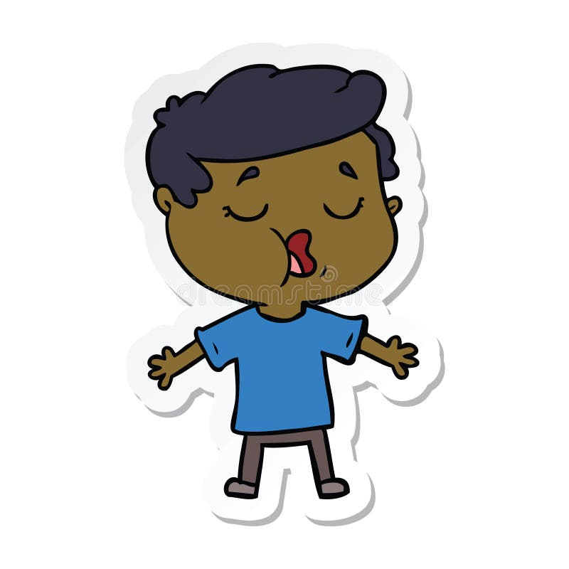 Sticker of a Cartoon Man Talking Stock Vector - Illustration of singing ...