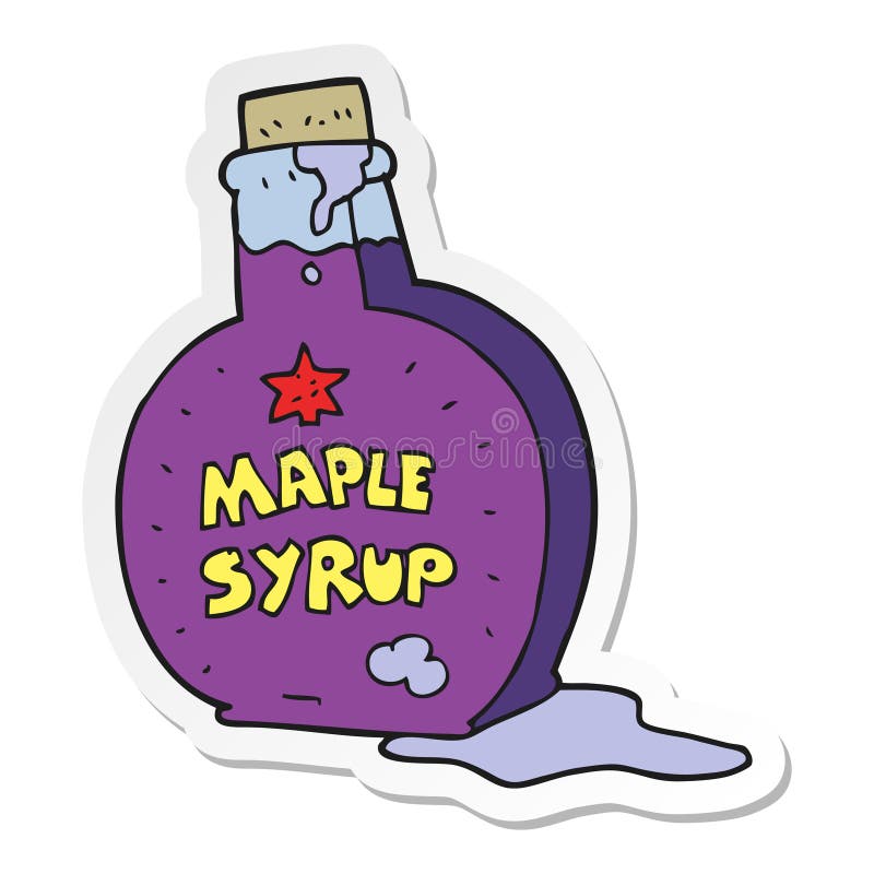 Sticker of a Cartoon Maple Syrup Bottle Stock Vector - Illustration of ...