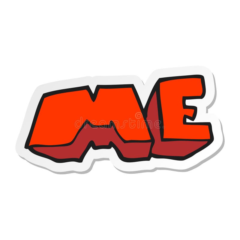 Sticker of a Cartoon ME Symbol Stock Vector - Illustration of sign ...