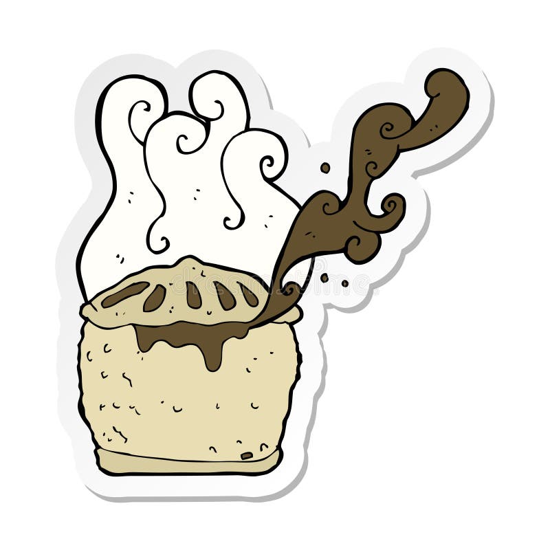 Sticker of a Cartoon Meat Pie Stock Vector - Illustration of drawing ...