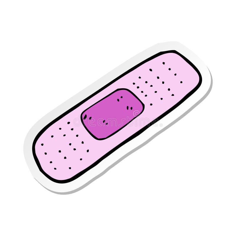 Sticker of a Cartoon Medical Plaster Stock Vector - Illustration of ...