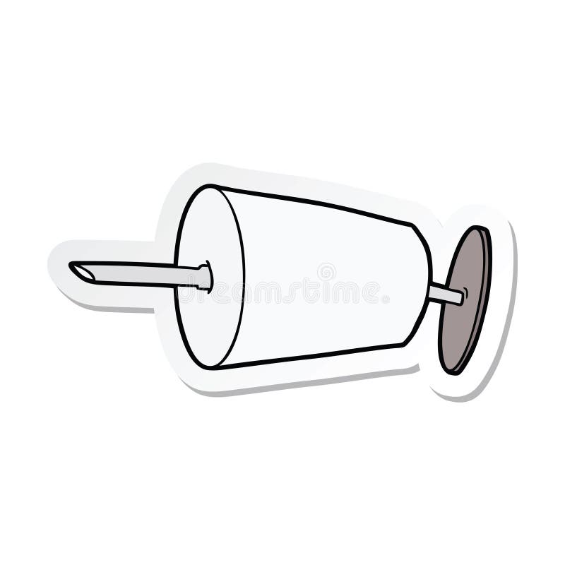 Sticker of a Cartoon Medical Syringe Stock Vector - Illustration of ...