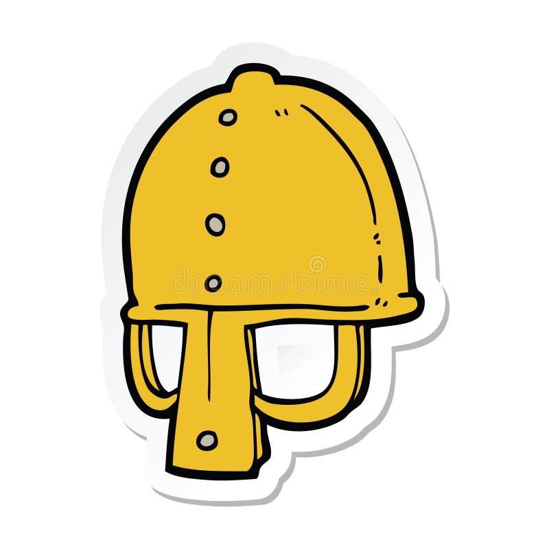 Sticker of a Cartoon Medieval Helmet Stock Vector - Illustration of ...