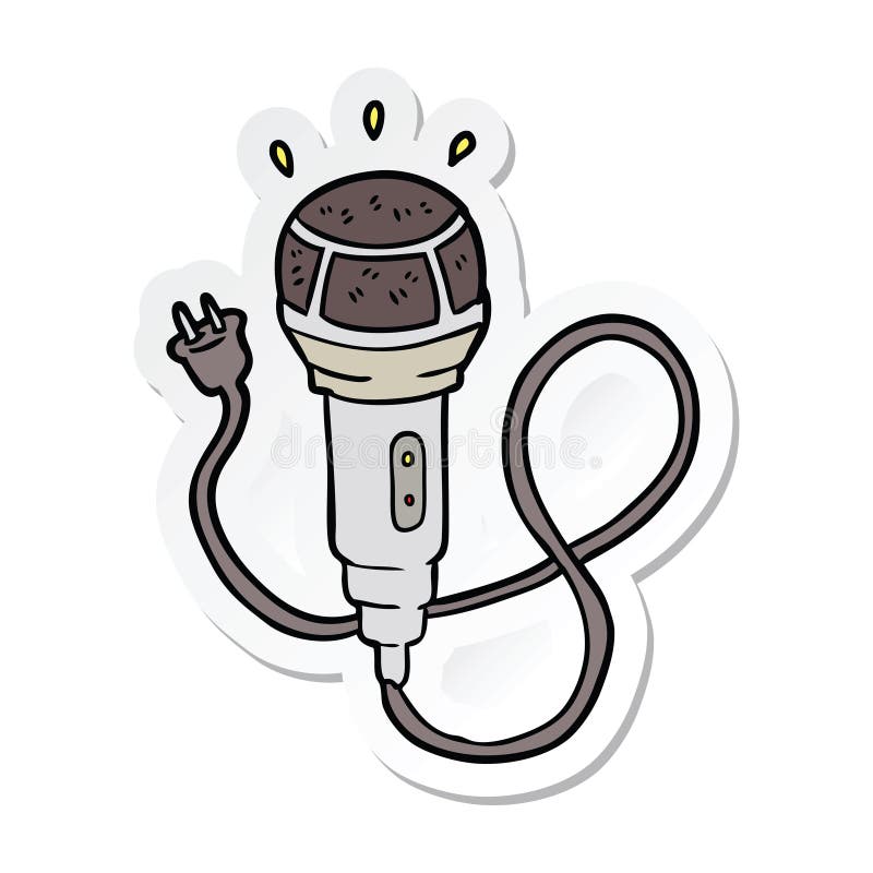 Sticker of a Cartoon Microphone Stock Vector - Illustration of icon ...